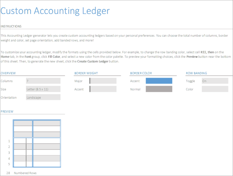 Account Ledger Excel Generator - The Synergy Group AG