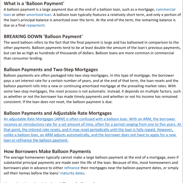 Balloon Loan Payment Calculator Excel - The Synergy Group AG