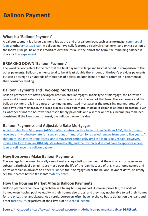 Balloon Loan Payment Calculator Excel - The Synergy Group AG